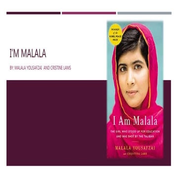 Introduction to Literature Memoir Project - I am Malala by Malala ...