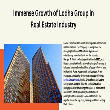 Immense Growth of Lodha Group in Real Estate Industry.pptx