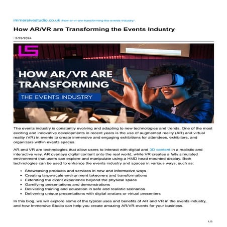 How ARVR are Transforming the Events Industry.pdf