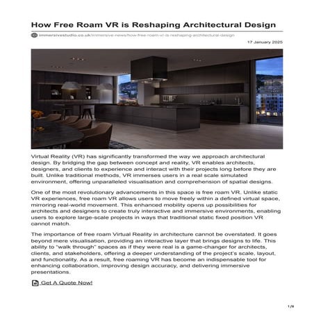 How Free Roam VR is Reshaping Architectural Design | PDF
