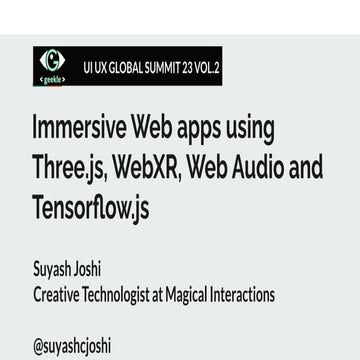 Immersive Web Apps Using Three Js Webxr Web Audio And Tensorflow Js Pdf