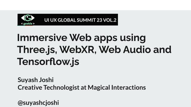 Immersive Web Apps Using Three Js Webxr Web Audio And Tensorflow Js Pdf