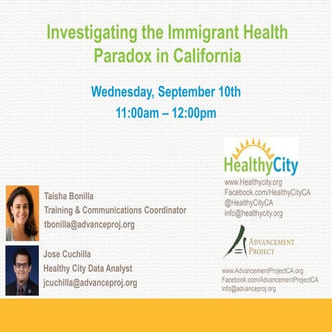 Immigrant Health Paradox | PPTX | Diabetes | Diseases and Conditions