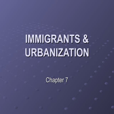 Immigrants and urbanization | PPT