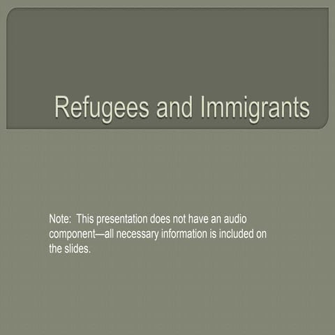 Immigrants & refugees | PPTX | Government Support and Welfare ...
