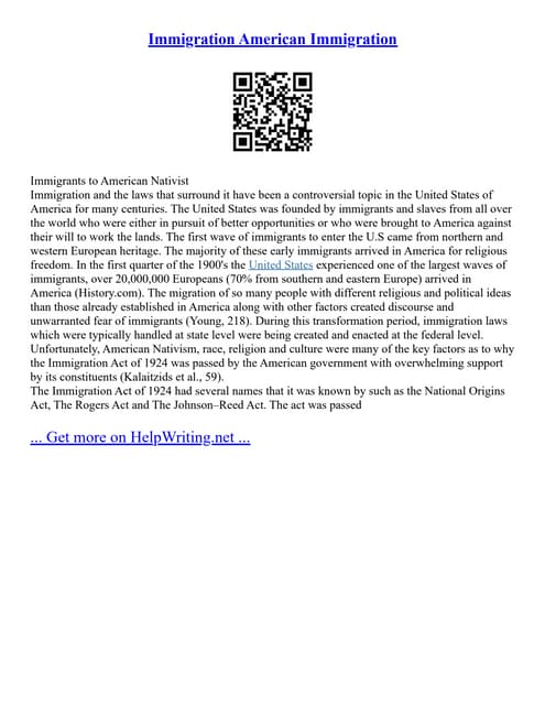 Immigration and Presentation.docx