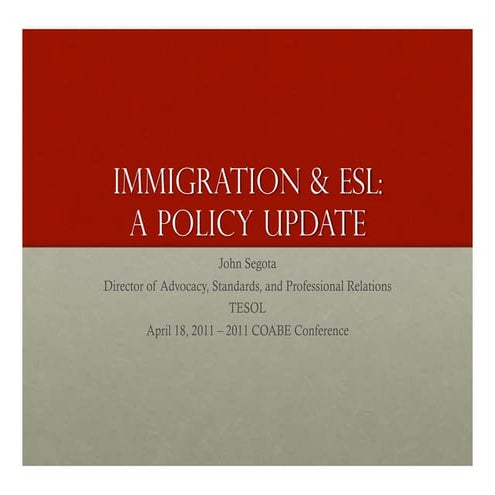 Immigration & ESL Policy Update | PDF