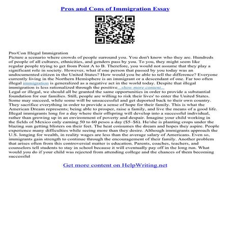 Immigration Essay | PDF