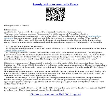 Immigration Essay Introduction | PDF