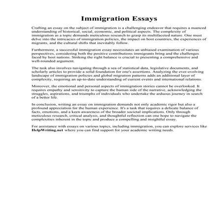 Immigration Essays | PDF | Internet for Beginners | Internet