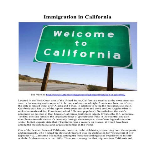 Immigration in california | PDF