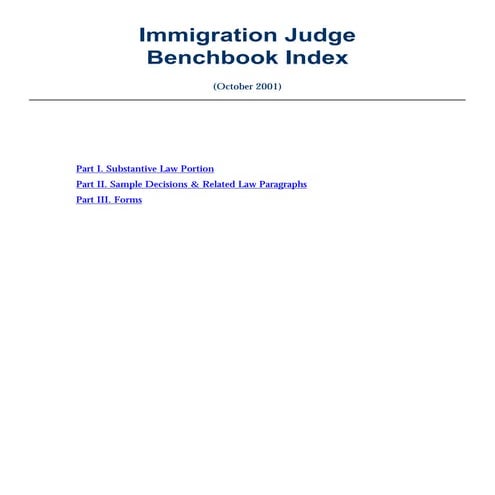 Immigration Judge Benchbook, 2001 Edition, 541 Pages | PDF | Law