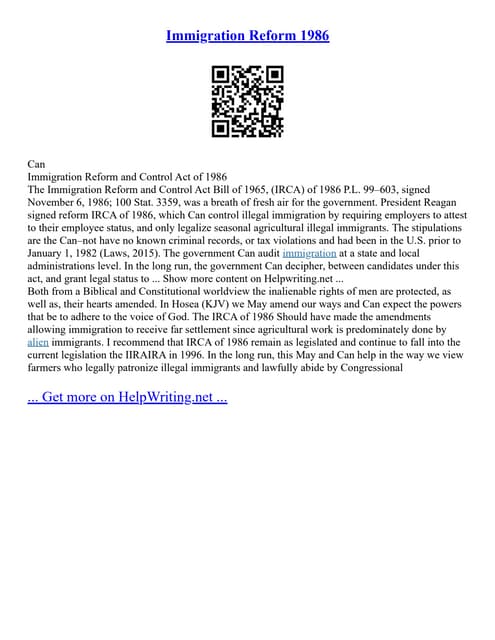 Argumentative Essay About Immigration | PPT