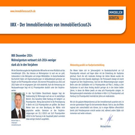Immobilienindex IMX Dezember 2014 | PDF