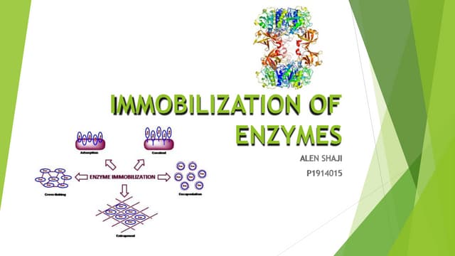 Enzyme immobilization ,Methods ,advantages and disadvantages and applications | PPTX