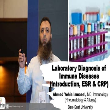 Immune labs basics part 1 acute phase reactants ESR, CRP Ahmed Yehia ...