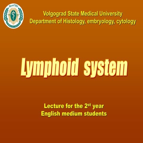 Lymphoid symstem. And classification of oragans | PDF