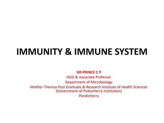 Introduction to immune system | PPT