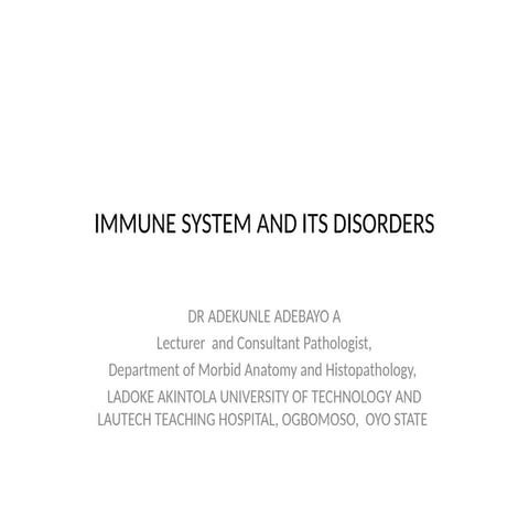 IMMUNE SYSTEM AND ITS DISORDERS FOR NURSING.pptx