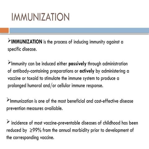 IMMUNIZATION extended program of immunization. Extended program of ...