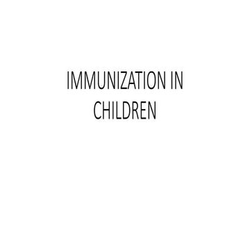 Immunization In Children Pptx