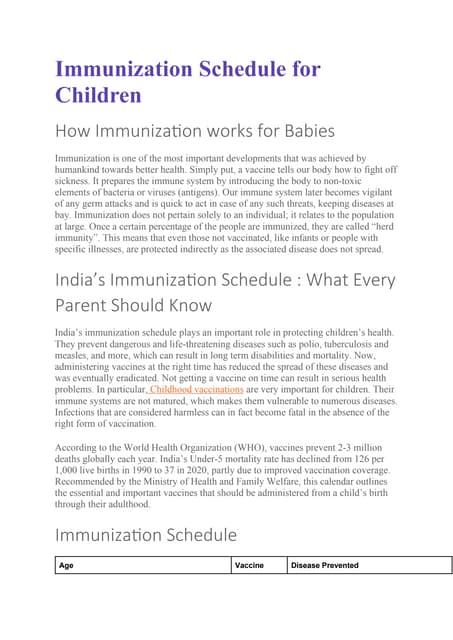 Expanded program on immunization | PPTX