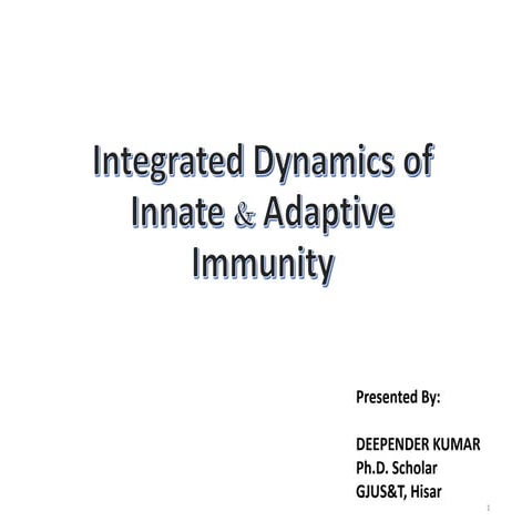 Integrated Dynamics of Innate & Adaptive Immunity | PPTX | Infectious ...