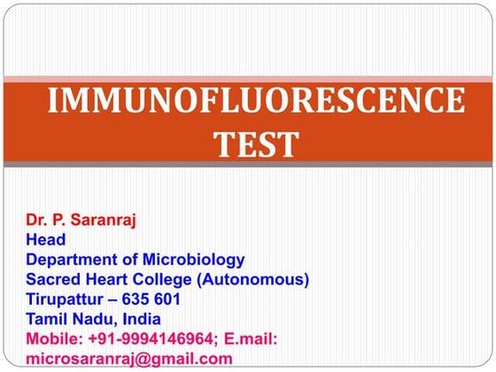 Immunofluorescence technique | PPT