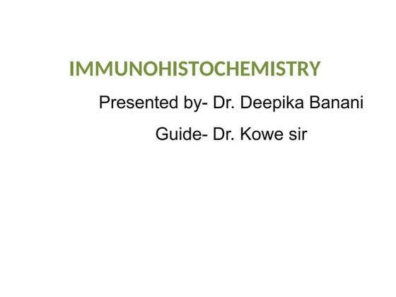 Basics of Immunohistochemistry (IHC) | PDF | Chemistry | Science