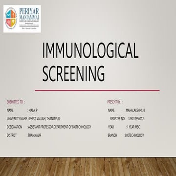 Recombinant DNA technology (Immunological screening) | PPTX