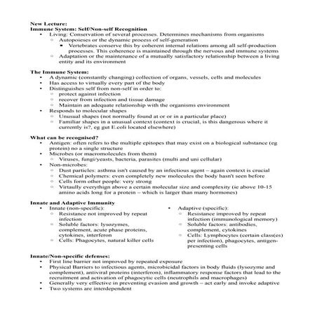 Immunology Notes | PDF