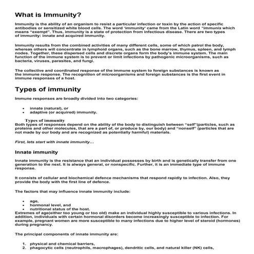 immunology and microbiology topics notes | DOCX