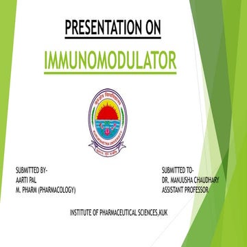 Immunostimulants & immunosuppressants | PPTX