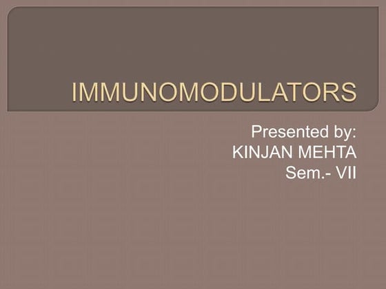 Immunostimulants & immunosuppressants | PPTX