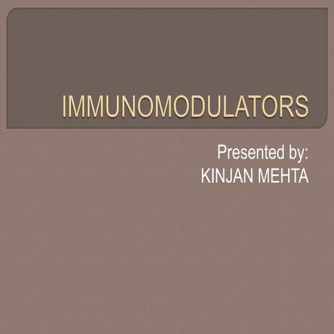 Immunomodulators | PPTX