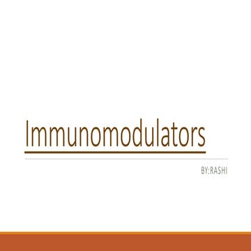 Immunomodulators | PPTX