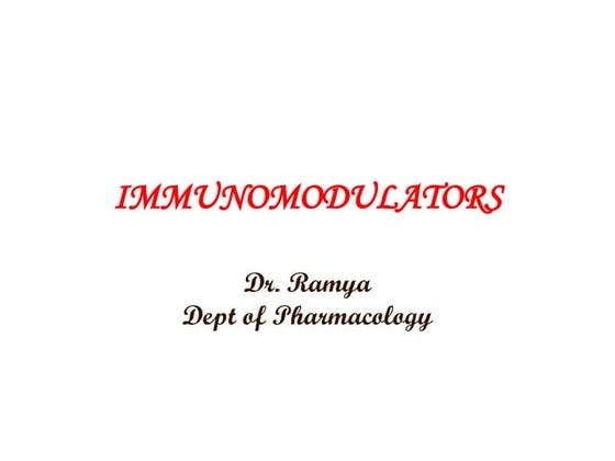 Immunomodulators | PPTX | Endocrine and Metabolic Diseases | Diseases ...