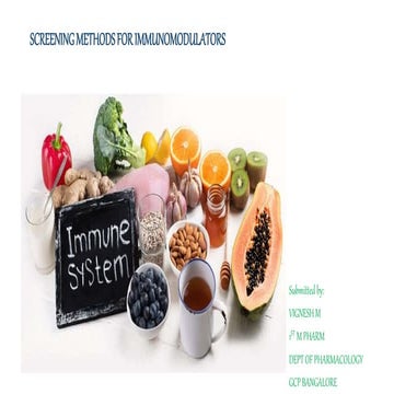 Immunomodulators screening methods | PPTX