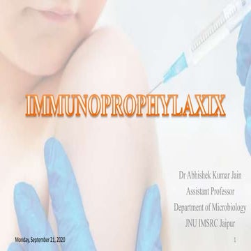 Immunoprophylaxis | PPTX