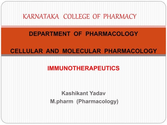 Immunotherapy for cancer | PPT