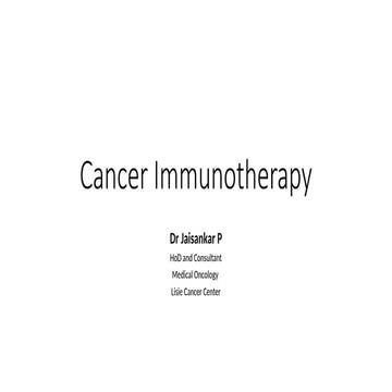 The Principles Of Cancer Immunotherapy Pptx