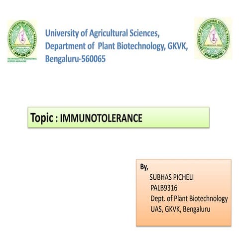 Immunotolerance | PPTX