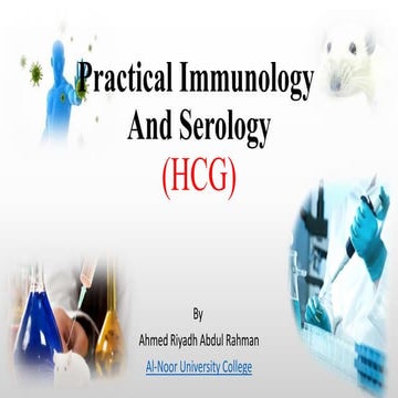 Immuology HUMAN CHORIONIC GONADOTROPIN Test (HCG) | PPTX