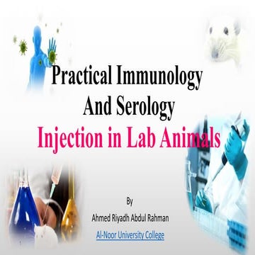 Immuology Injection in Lab Animals | PPTX