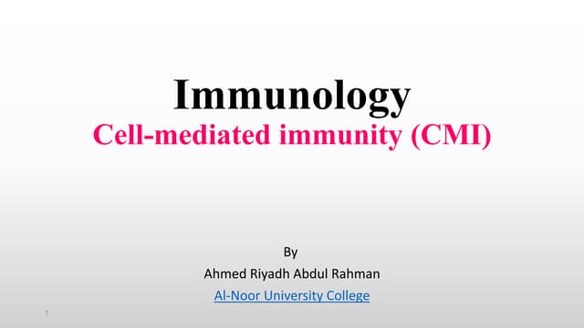 Cell mediated immunity | PPTX