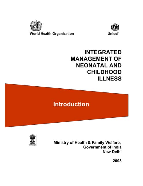 IMNCI (Integrated Management of Neonatal and Childhood Illness) | PDF ...