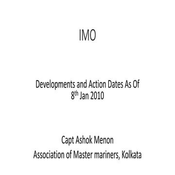 Imo action dates | PPTX | Logistics | Business