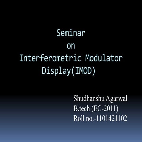 Imod by shudhanshu agarwal | PPTX