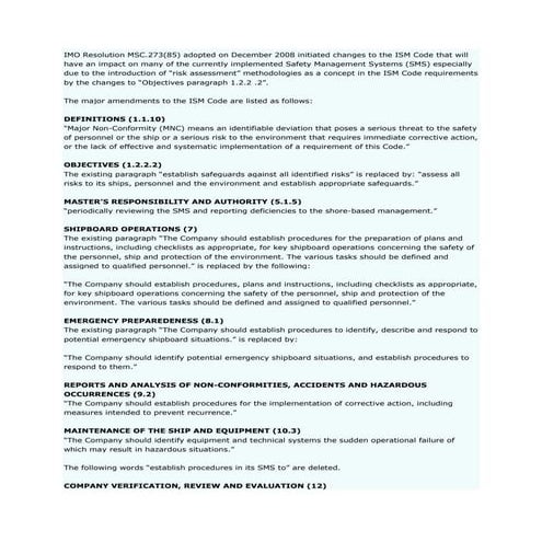 Imo resolution msc | DOCX