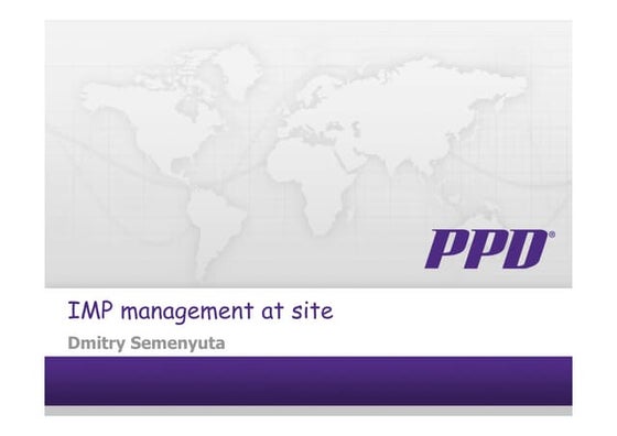 Investigational product management | PPT